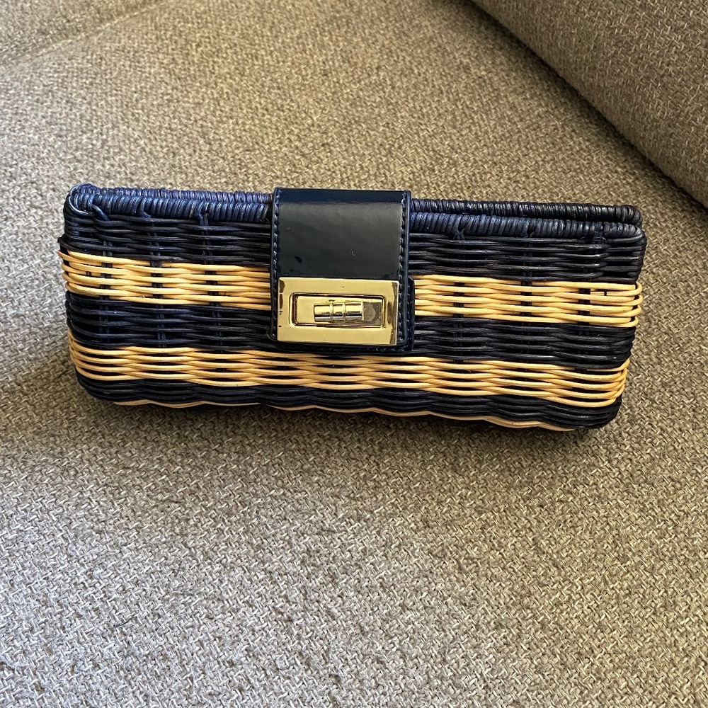 Jcrew Basket Weave Woven Clutch Purse - Gem